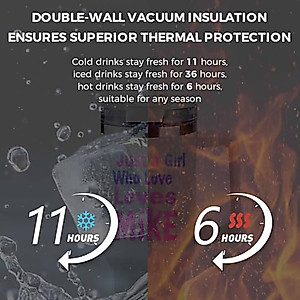 40 Oz Insulated Tumbler with Handle and Straw,A Girl Who Love Mike Stainless Steel Vacuum Insulated Travel Mug,Leak-proof Water Bottle Iced Coffee Cup,Gradient Text