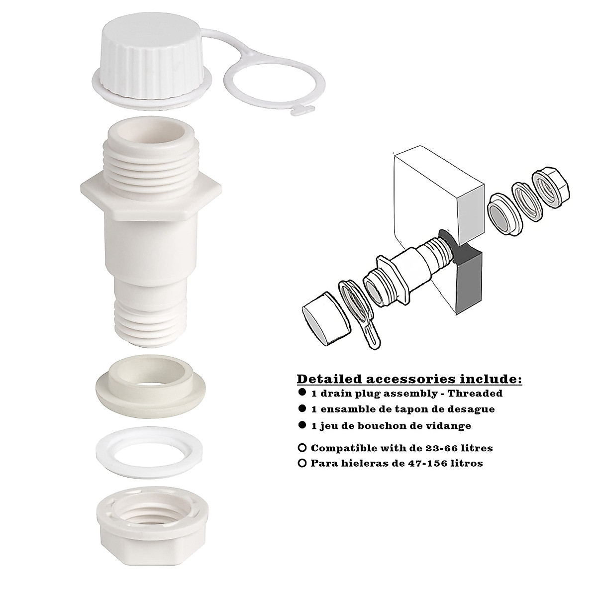 LBB-Parts Cooler Drain Plug Replacement for Igloo Cooler Ice Chest, Blue Plastic Drain Plug