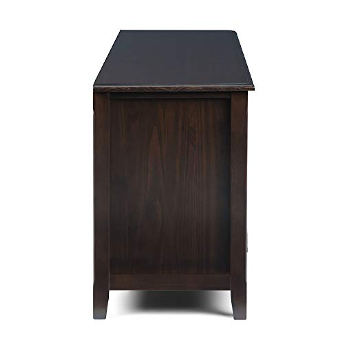 SIMPLIHOME Burlington SOLID WOOD 72 inch Wide Transitional TV Media Stand in Mahogany Brown For TVs up to 80 inches for the Living Room and Entertainment Center