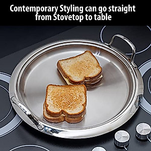 Chef's Secret 5-Ply Stainless-Steel Pancake Pan/Griddle with See Through Glass Lid