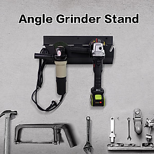 Ansonation Angle Grinder Holder, Angle Grinder Stand Storage Rack with Cord Hook, Tool Wall Mount Bracket for Angle Grinders, Waxing Machines, Polishers