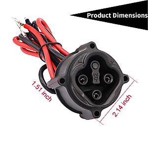 Panglong Golf Cart 48V MAC DC Charger Receptacle, Suitable for 2008-2010 48V Yamaha Golf Cart, Replace OEM#JW2-H6181-02-00