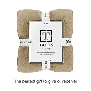 TAFTS Throw Blankets - Ultra Plush/Sherpa Fleece Blankets - Soft, Ultra Comfy and Fuzzy - Plush Blankets and Throws for Couch, Bed & Living Room - All Seasons - Blankets Throw Size - Nude Beige