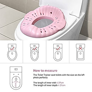 Potty Training Seat for Toddler Kids Boys & Girls, TYRY.HU Portable Toilet Seat with Ergonomic Backrest Fits Most Toilets, Upgraded Soft EVA Non-Slip Secure Easy to Clean Travel Toilet Seat,Pink