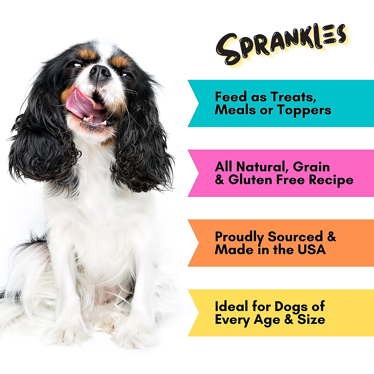 SPRANKLES Freeze Dried Dog Food for Small & Large Breeds Dogs, 16 Oz Chicken Dog Food Toppers for Picky Eatres, Made in USA - Grain Free & All Natural Freeze Dried Dog Treats Made with 96% Meat Organs