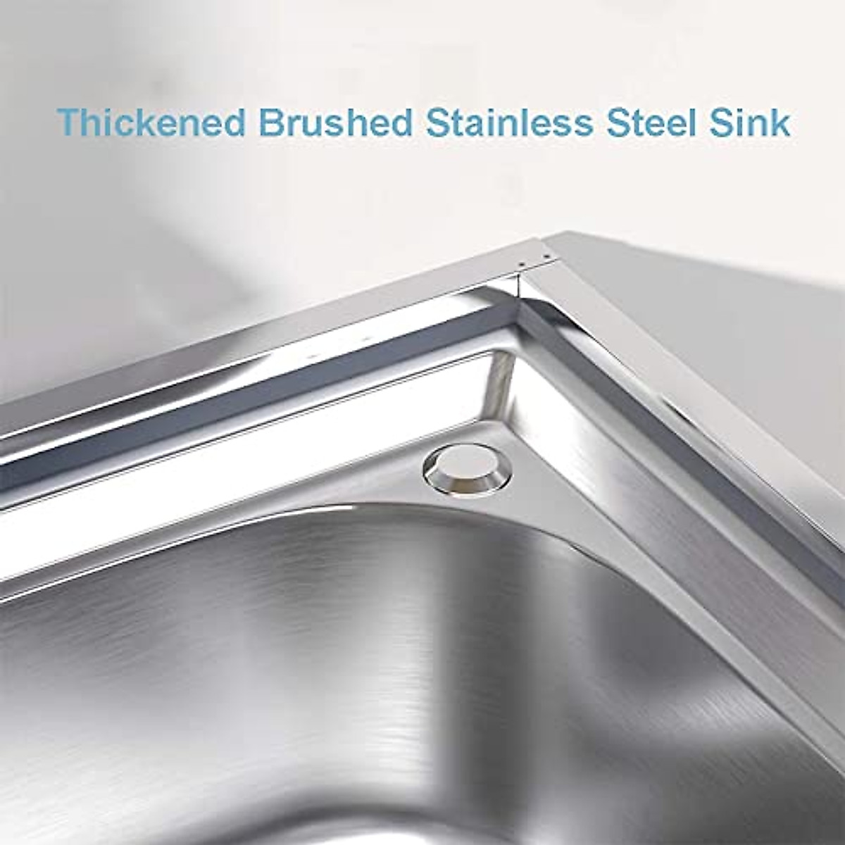 Commercial 304 Stainless Steel Sink - Kitchen Sink Station with Deep Basin Bowl - Utility Sink for Home Laundry Room Garage Bar Restaurant (Color : Silver, Size : 47x42x80cm)