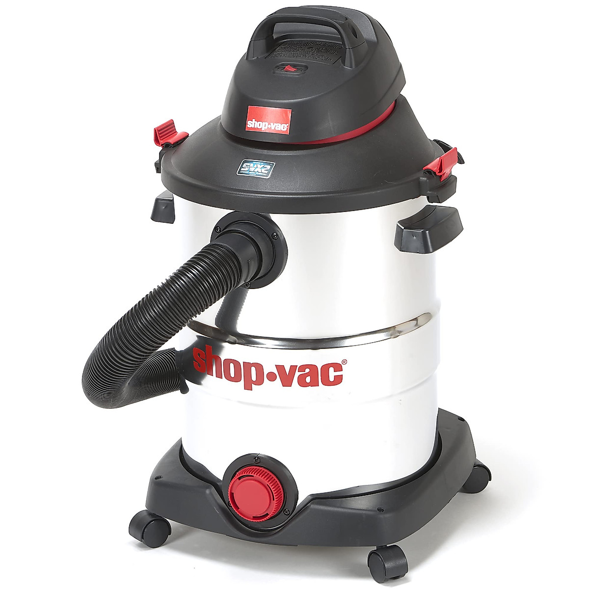Shop-Vac 5989505 12 Gallon Wet/Dry Vacuum, 5.5 Peak HP, SVX2 Motor, Stainless Steel Tank, 2.5 Inch Diameter x 8 Ft Hose, 20 Ft Cord, Blower Feature with Accessories