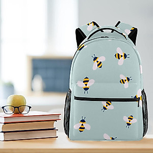 Niaocpwy Cute Cartoon Bee Backpack For Middle School Student, Durable Daypack With Adjustable Strap