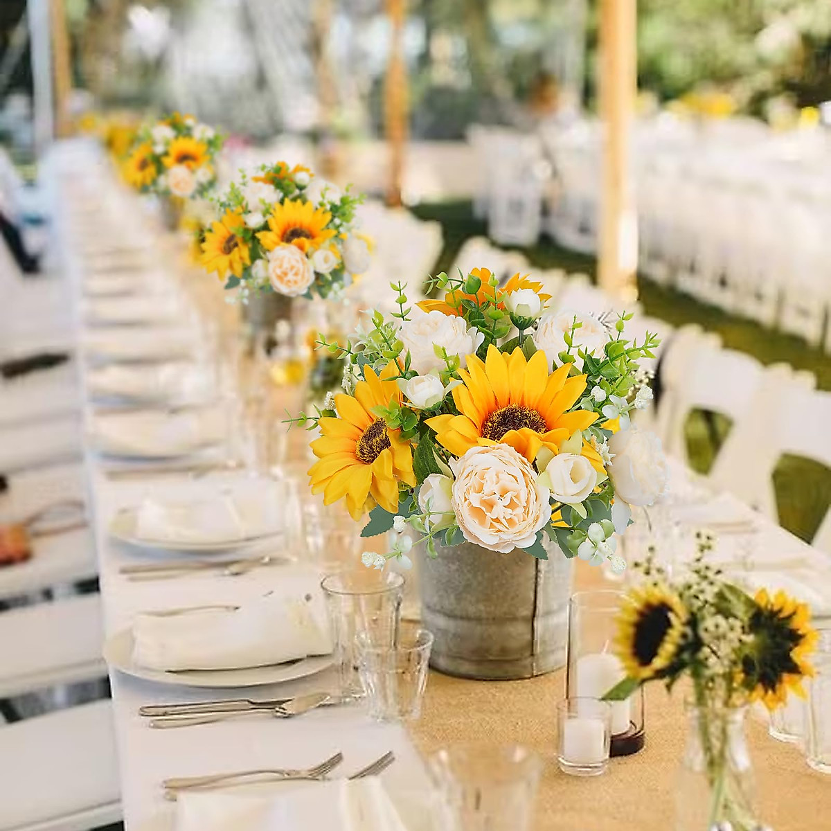 HO2NLE 4PCS Artificial Flowers Branches Faux Silk Cherry Blossoms Stem Fake Floral for Home Garden Restrant Hotel Parties Wedding Table Centenpieces Arrangements Decor Spray in Pink