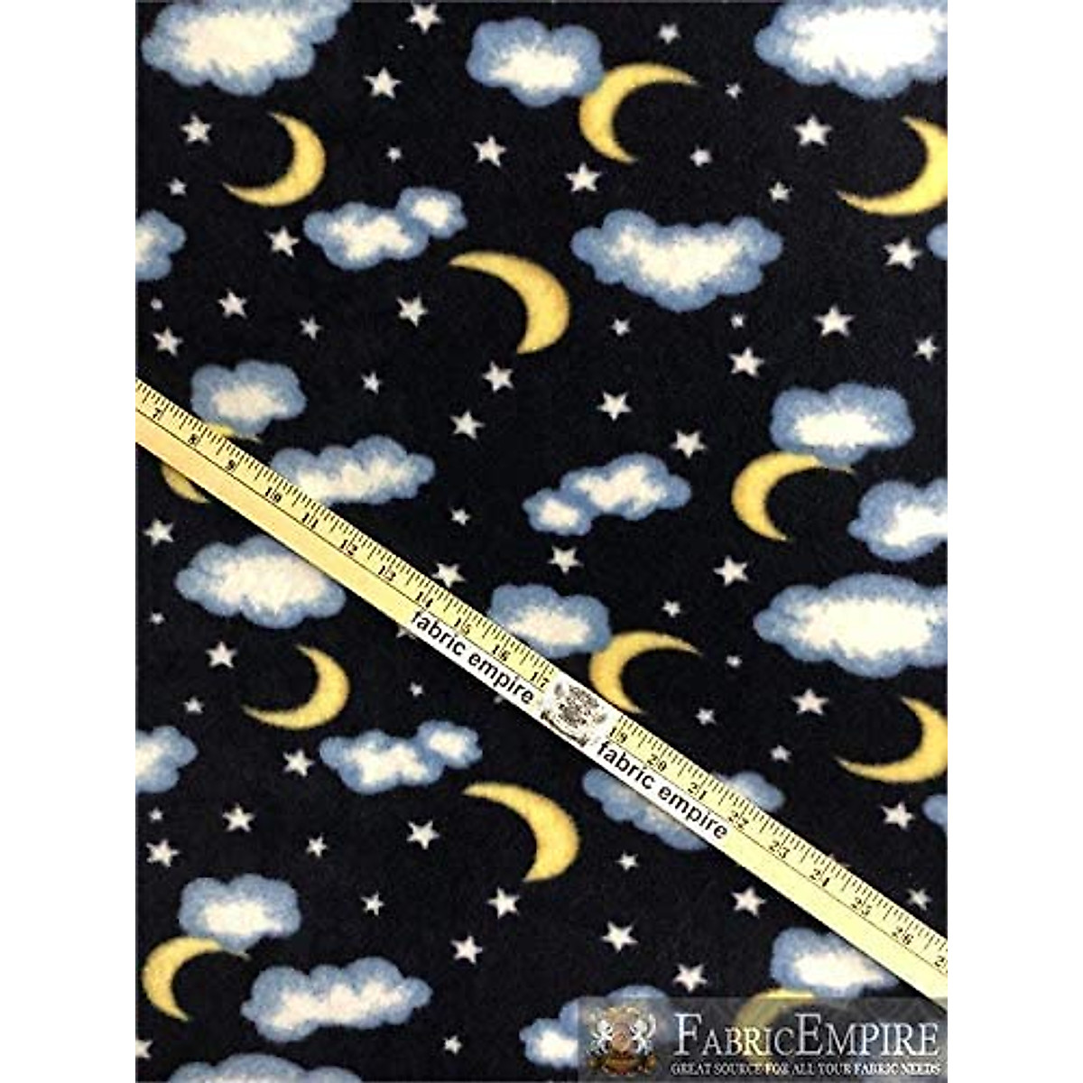 Fleece Printed Fabric Nightsky Navy / 58" Wide/Sold by The Yard FE-N-193