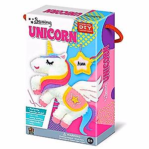 C.S. Kids SA13 Magic World DIY Personalised My Magical Unicorn Sewing Kit |Educational Frist Sewing Arts & Crafts Gifts for Kids (Safety Neddle & Instruction Included)