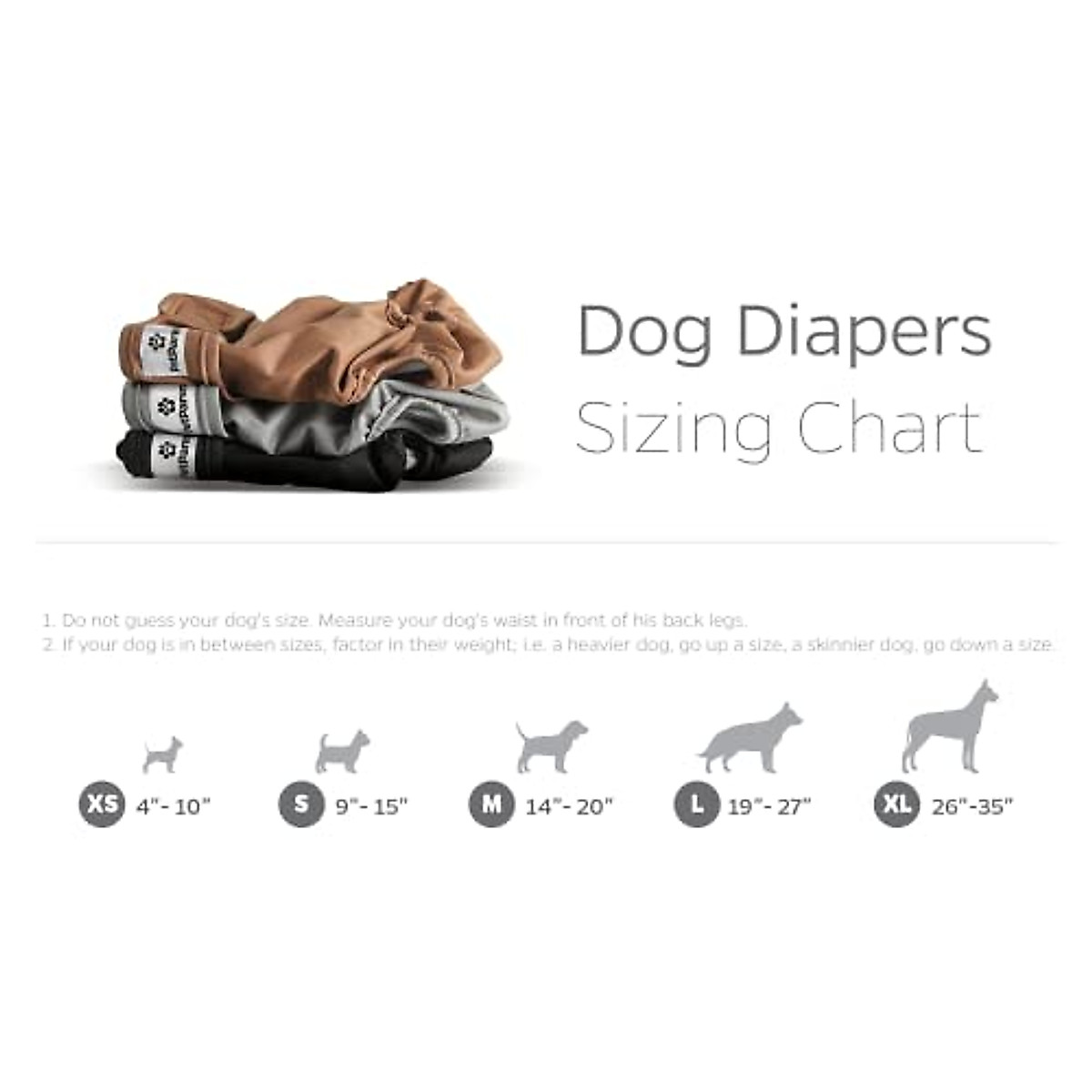 Pet Parents Premium Washable Dog Diapers & Extendrs, (3pack) of Female Dog Diapers & Male Dog Diapers, Color: Natural, Size: Large Dog Diapers