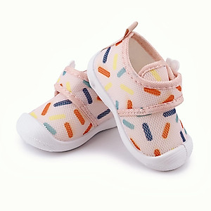 WILLFUN Toddler Squeaky Shoes Baby Boy Girl First-Walking Sneakers Infant Soft Sole Little Kid Trainers for 0-3-Year-old First Walkers(5 Toddler)