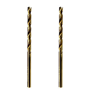 MAXTOOL 7/64" 2pcs Identical Jobber Length Drills HSS M42 Twist Drill Bits 8% Cobalt Fully Ground Golden Straight Shank Drills; JBF42G10R07P2