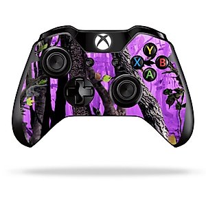 MightySkins Skin Compatible with Microsoft Xbox One or One S Controller - Purple Tree Camo | Protective, Durable, and Unique Vinyl wrap Cover | Easy to Apply, Remove | Made in The USA