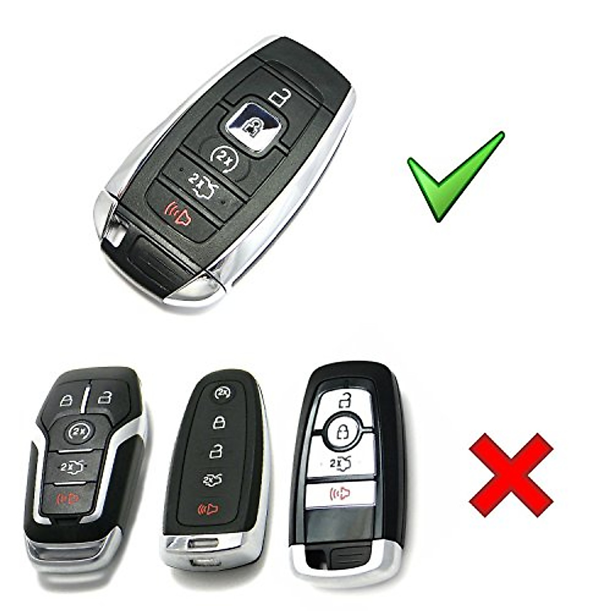 iJDMTOY Glossy Metallic Red Exact Fit Key Fob Shell Cover Compatible With 2018-up Lincoln MKZ MKC Navigator, 2017-up Continental