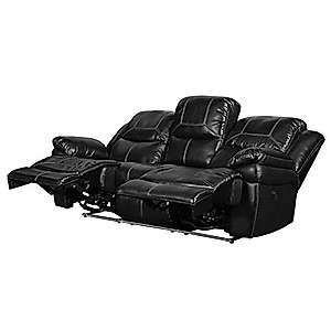 New Classic Furniture Flynn Sofa with Lighted Base, Black