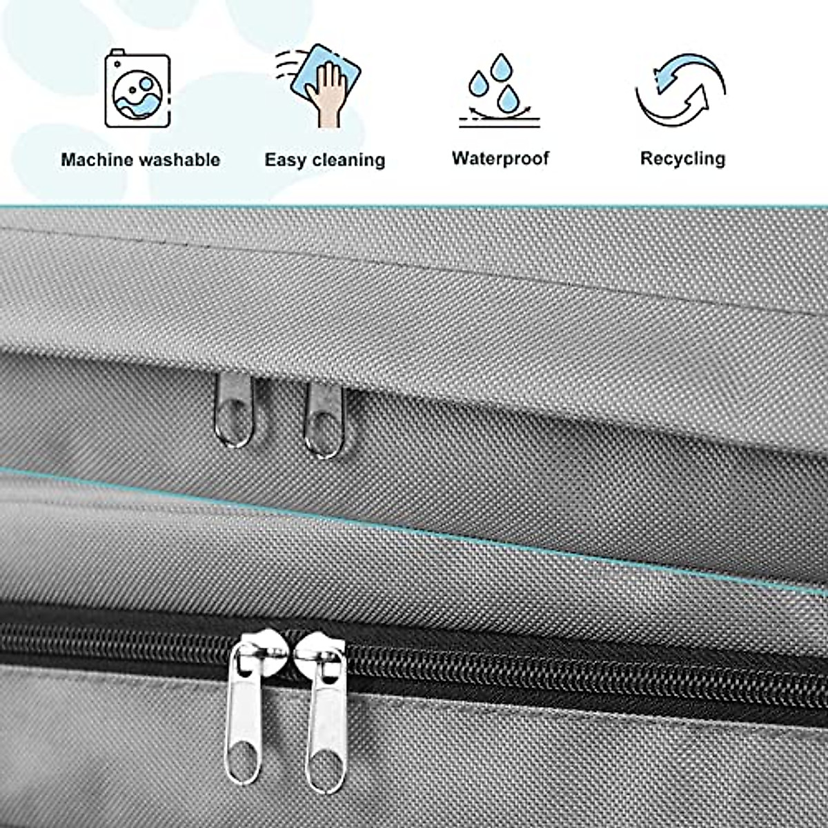 Waterproof Dog Bed Cover Canvas Washable Dog Crate Pad Replacement Cover, 34Lx22Wx3.5H inch, Gray