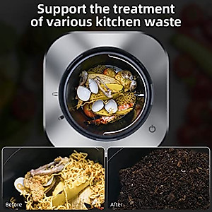 NAGUALEP Smart Waste Kitchen Composter, Compost Bin Kitchen, Electric Composter with Single Button Design, Auto Food Cycler with 2.5L Teflon & Drying Filter, Secure Open Lock, Metallic Grey