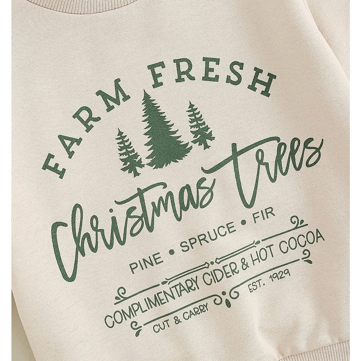 TheFound Baby Boy Christmas Outfit Christmas Vibes Print Sweatshirt Top Warm Pant Newborn Toddler Baby Christmas Outfit 0-3T (Apricot, 6-12 Months)