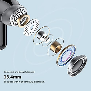 Tianeer Wireless Earbuds, Bluetooth 5.2 Stereo Earbuds, 48H Playtime with LED Power Display, Bluetooth Headphones with Noise Cancelling Mic, IPX7 Waterproof Deep Bass Earphones for Sports and Work