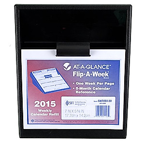 AT-A-GLANCE Flip-A-Week Desk Calendar Weekly Refill 2015, 5.62 x 7 Inch Page Size (SW705X-50)