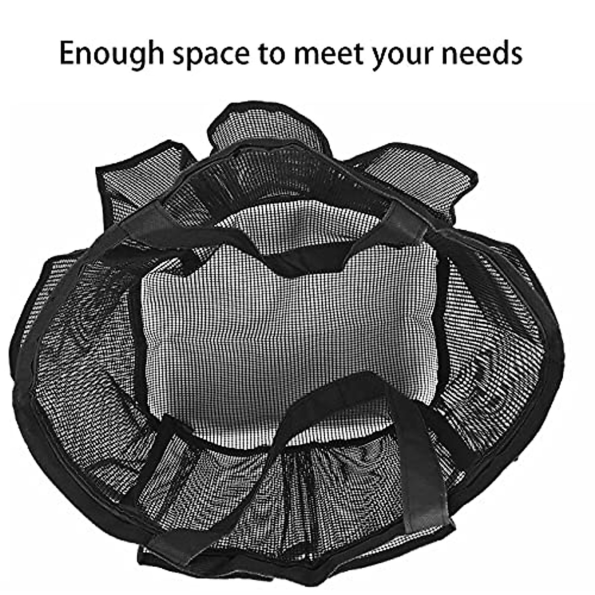 ZKSM Mesh Shower Caddy, Portable Shower Basket Dorm with 9 Pockets, Quick Dry Hanging Shower Bag, Essential Toiletry Storage Bag for Student Dormitory, gym, travel or camping (Black)