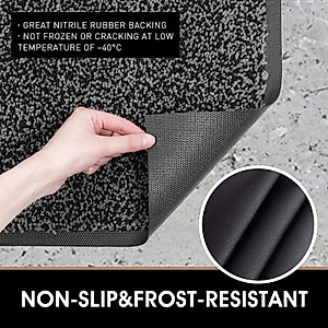 MATALL Indoor Front Door Rug - High Traffic Mats for Entryway Indoor Entrance Door Mat for Front Door, Back Door, Patio, House Entry (29.5”x17”, Black&Grey)