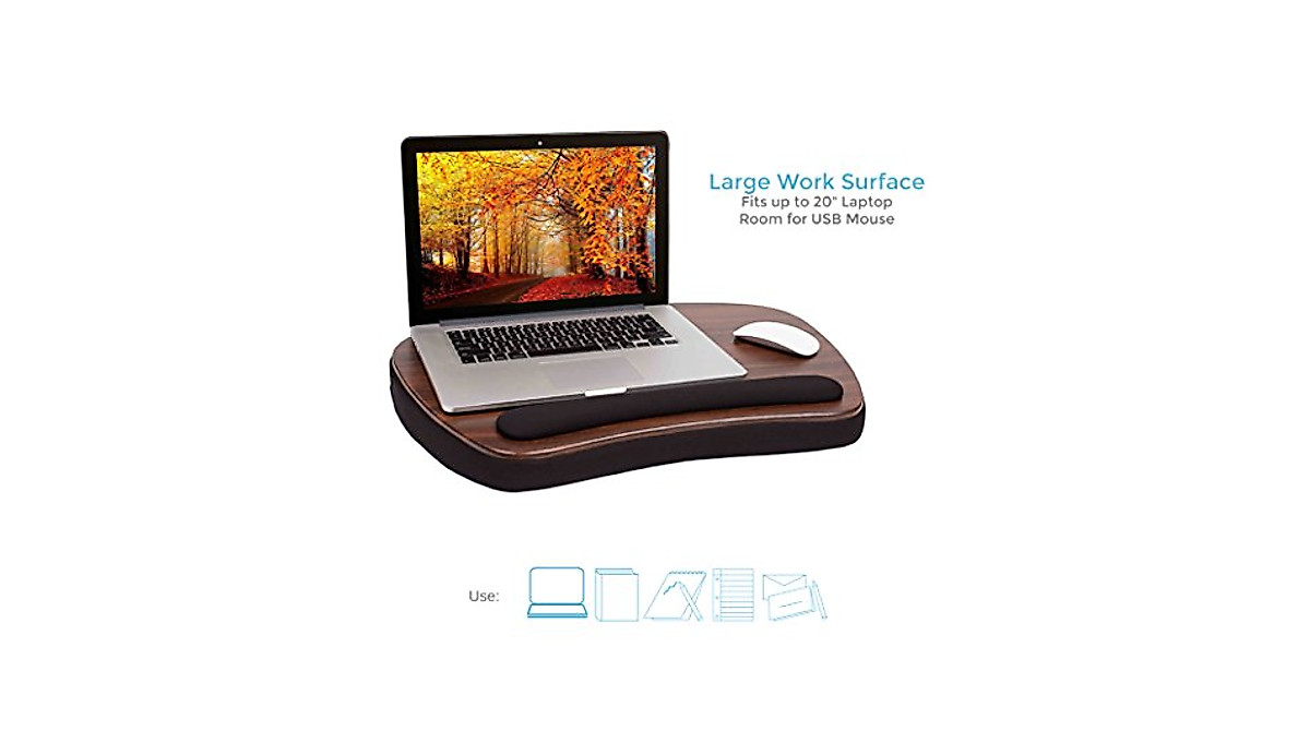 Work Comfortably: Oversized Memory Foam Lap Desk for Laptops