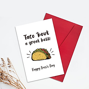 Ogeby Funny Boss Day Cards Gifts for Boss Women Men, Happy Boss Day Card Gifts for Him Her, Taco About a Great Boss