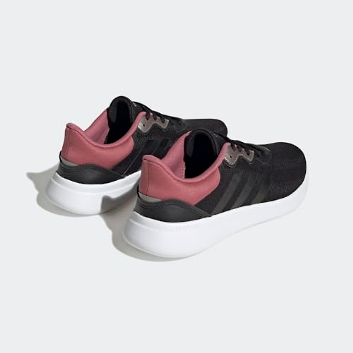 adidas Women's QT Racer 3.0 Sneaker, Black/Black/Pink Strata, 9