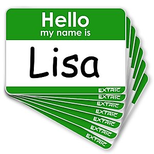 100 Count Name Tags | Hello My Name Is Stickers | Green Name Tag Stickers, 2.25" x 3.5" Name Tag