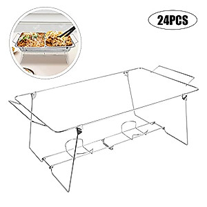 Chafing Wire Rack Buffet Stand - 24 Pack Full Size Racks for Dish Serving Trays Food Warmer Catering Supplies for Parties, Occasions, or Events