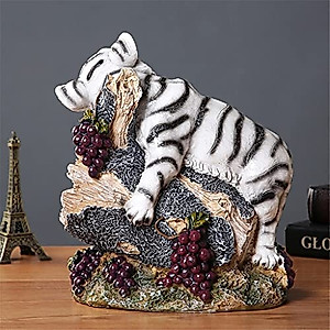 DOUBA Resin Sleeping Tiger Wine Rack Decorative Tree Stump Grape Bottle Rack Wine Set Decorative Wine Set
