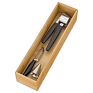 Bamboo Drawer Organizer Storage Box Bathroom Living Room Kitchen (12"3"2.5")