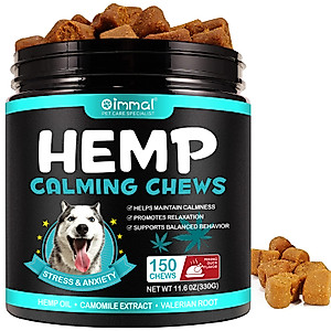 Frovetani Hemp Calming Chews for Dogs with Anxiety and Stress - 150 Soft Dog Calming Treats - Storms, Barking, Separation - Valerian Root - Melatonin, Dog Anxiety Relief (Duck, 150 Chews)