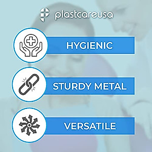 10 Pack Metal Chain Bib Clip Holders for Dental Bibs - Lanyard with Ball Chains & Alligator Clamps to Hold Napkin, Covers, Mask for Dentist Clinic