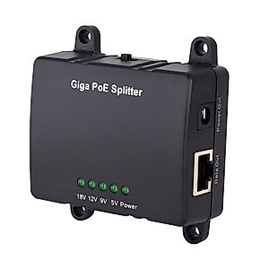 CENTROPOWER Gigabit PoE Splitter,Network-Repeaters,Wall Mountable Adjustable Voltage Output,PoE Powered IEEE 802.3af/802.3at Compliant,POE+ Injector