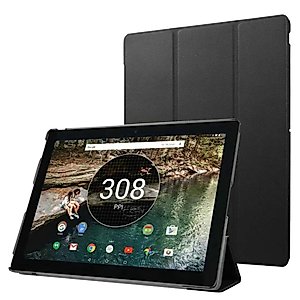 Zrengp Tablet Smart Cover for Google Pixel C 2015 Release 10.2 inch, Ultra Thin Slim Folio Stand Lightweight with Auto Sleep/Wake Up Function Leather Case for Google Pixel C 10.2" (Black)