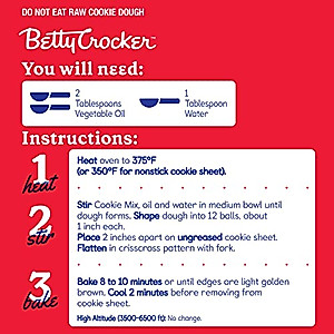 Betty Crocker Peanut Butter Cookie Mix, Makes twelve (12) 2-inch Cookies, 7.2 oz.