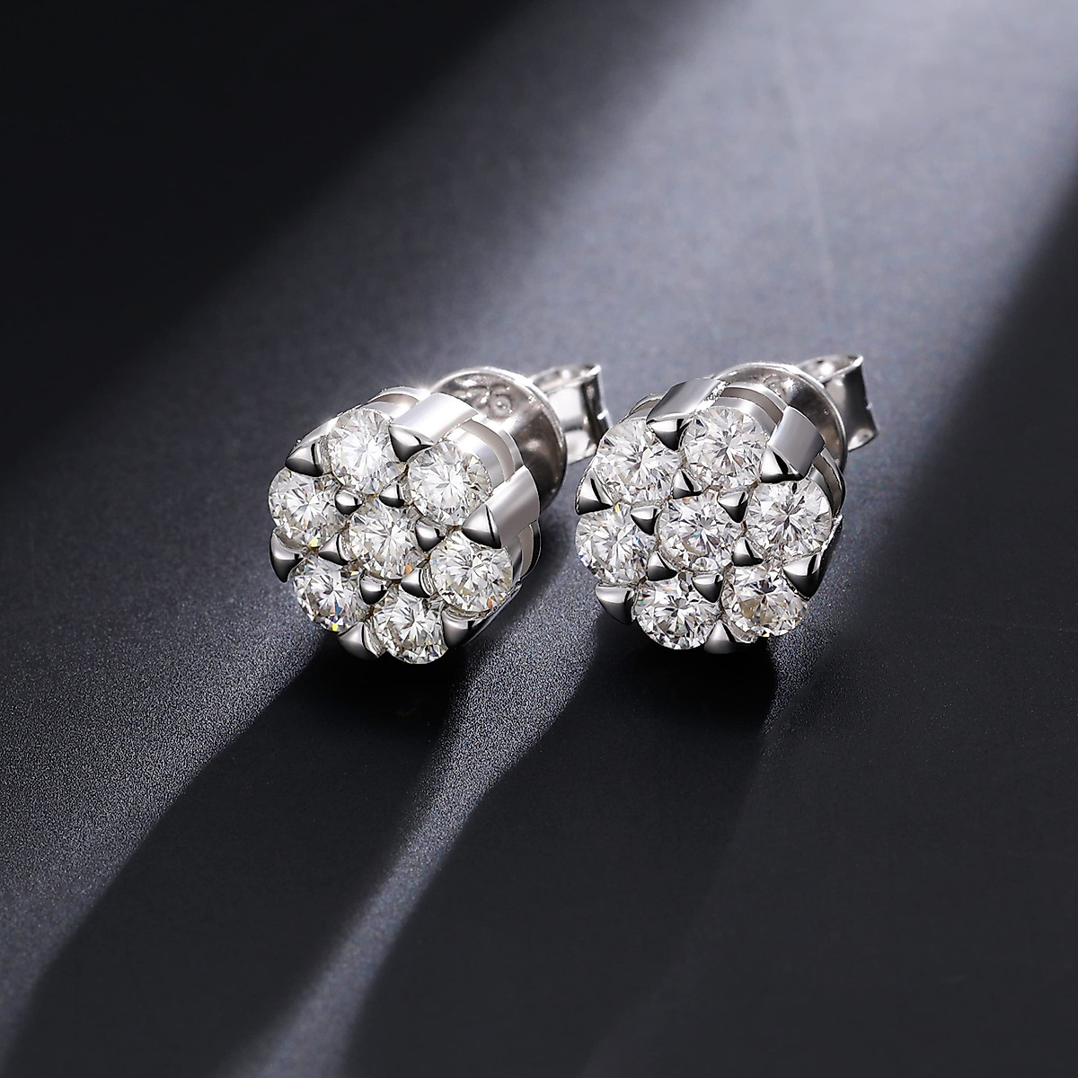 Moissanite Stud Earrings for Women Moissanite Earrings Lab Created Diamond Sutd Earrings Men Moissanite Earrings Screw Backs 18K Gold Plated Sterling Silver Big Diamond Earrings D Color VVS1 Clarity