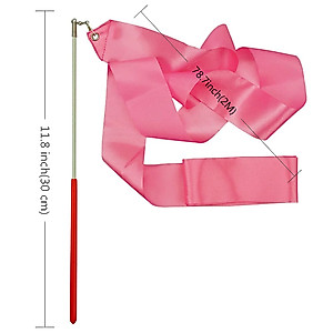 FAZHBARY Blue and Pink Rhythmic Gymnastics Wands Praise Dancing Streamers for Kids Baton Twirling Talent Shows Artistic Dancing
