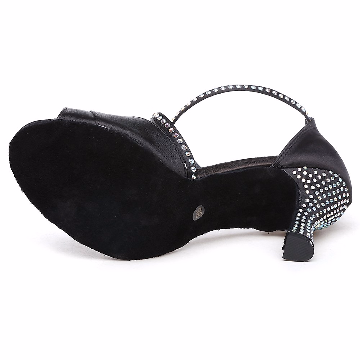 Pierides Women's Peep Toe Sandals Latin Salsa Tango Practice Ballroom Dance Shoes with 2.75" Heel,Satin,11 B(M) US Black