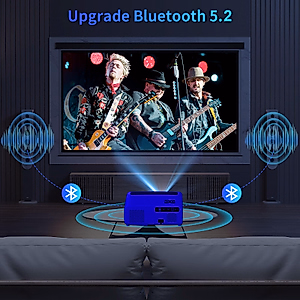 HD 1080P Projector 4k with WiFi and Bluetooth,XNoogo 1000 ANSI Outdoor Projector, 450" Display 4k Movie Projector Support 50%Zoom,Keystone,Bluetooth Projectors Compatible w/TV Stick/Phone/PC/Laptop