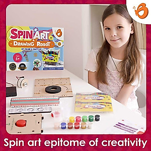 ButterflyEdufields 2in1 Spin Art Machine & Drawing Robot, DIY Spin & Paint Art Craft Kit,STEM Construction Activity Toys for Kids 6+ Years Boys Girls, Best Gift for Kids