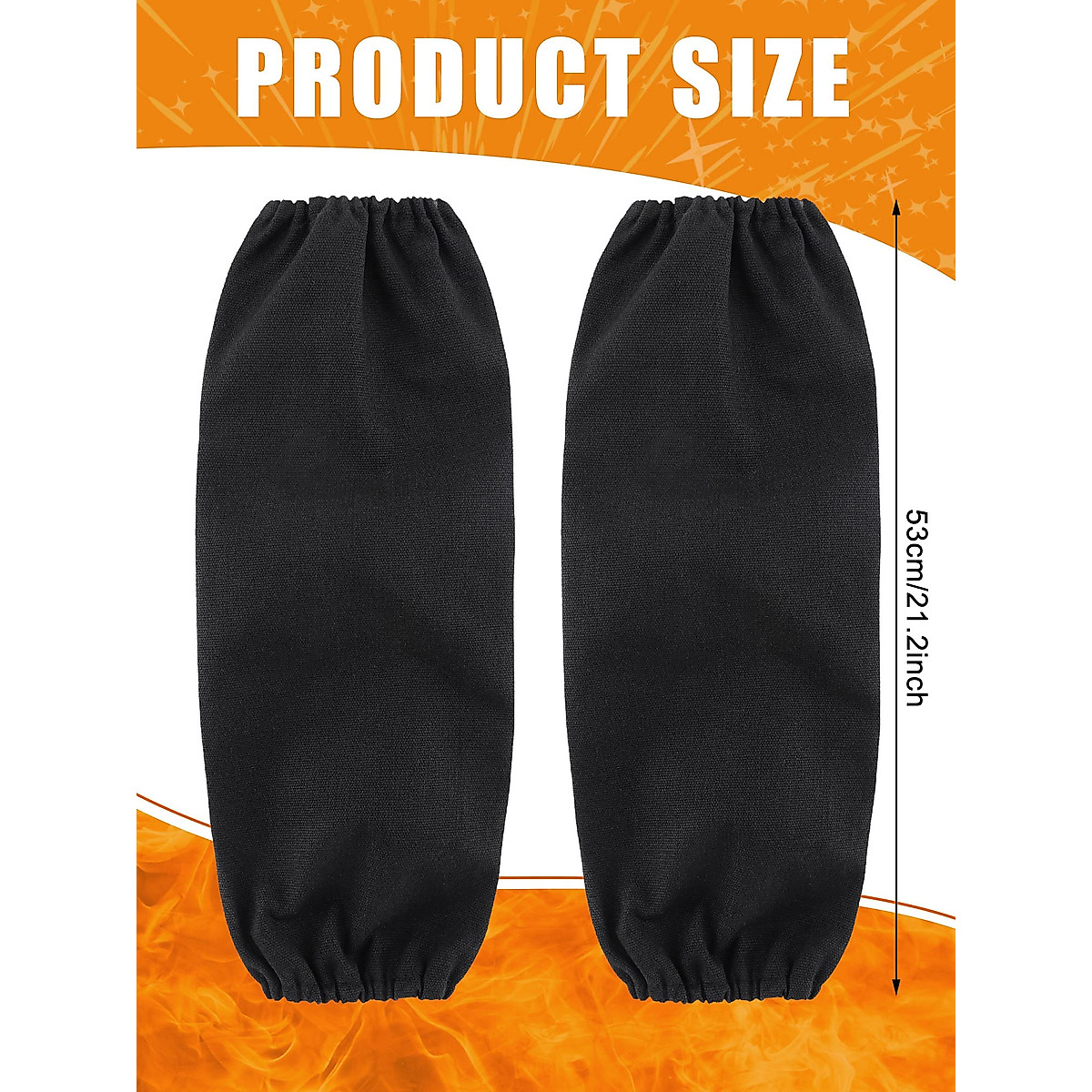 Zhanmai 4 Pairs 21 inches long Welding Sleeves, Heat and Flame Resistant Protective Cotton Canvas Sleeves, Welding Supplies Accessories Tools for Men Women, Black