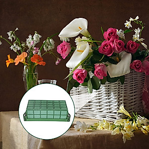 Floral Foam Cage for Fresh and Artificial Flowers, 2 pcs Wet and Dry Floral Foam Blocks for Wedding, Birthdays and Garden Decorations