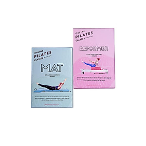 OnlinePilatesClasses Mat Pilates Workout Cards with Video Tutorials, 42 All-Level Exercise Flash Cards Ideal for Yoga, Abs, Core Workouts and Fitness Enthusiasts, No Equipment Needed