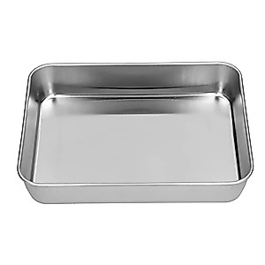 AUNMAS Rectangular Baking Pan and Rack, Easy Healthy Roasting Pan for Cooking Baking(23.5 * 17.5 * 5CM)