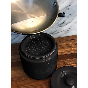 Fox Run Bacon Grease Container, 5 x 5.5 inches, Black